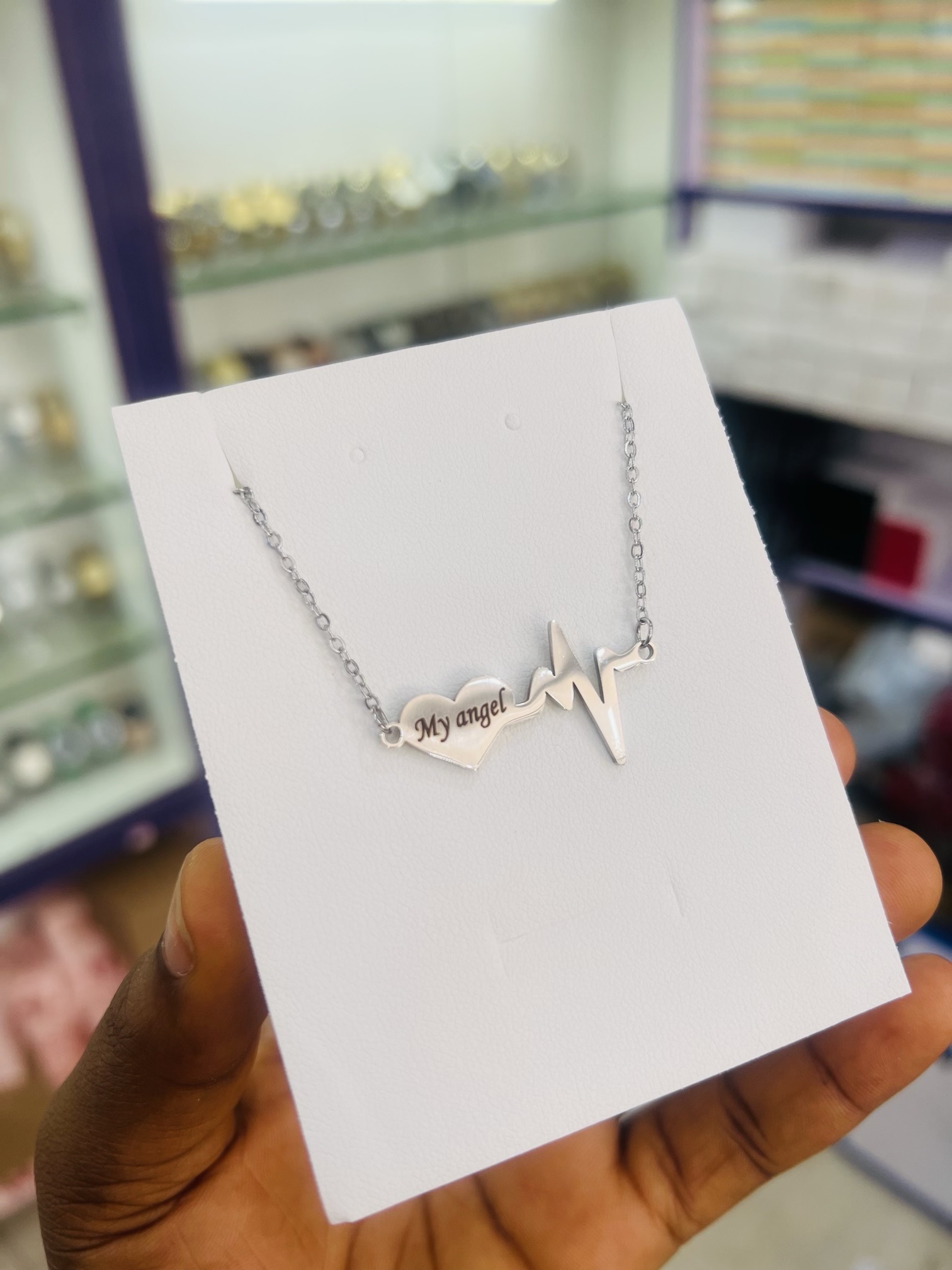 Silver pulse engraved necklace – Gold Diggers Jewelries