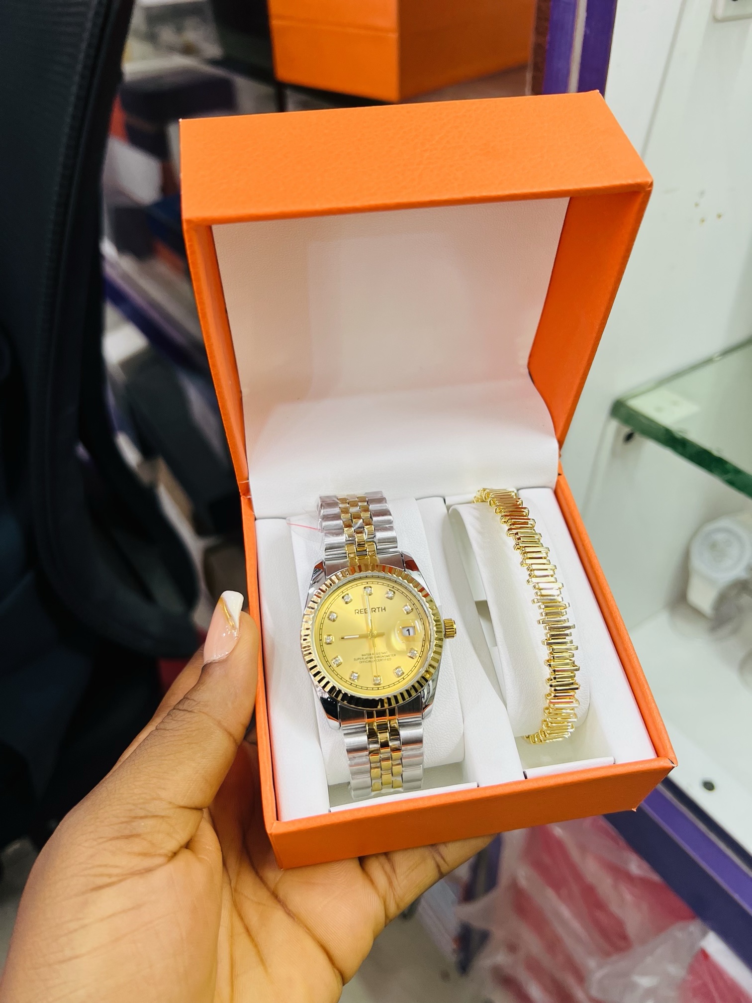 Rebirth gold combo with box – Gold Diggers Jewelries