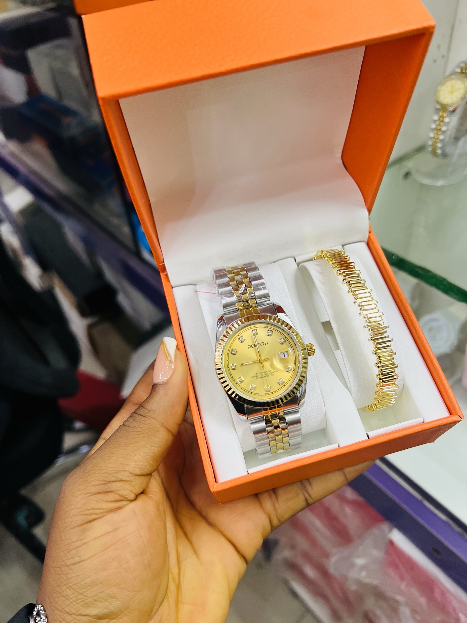 Rebirth gold combo with box – Gold Diggers Jewelries